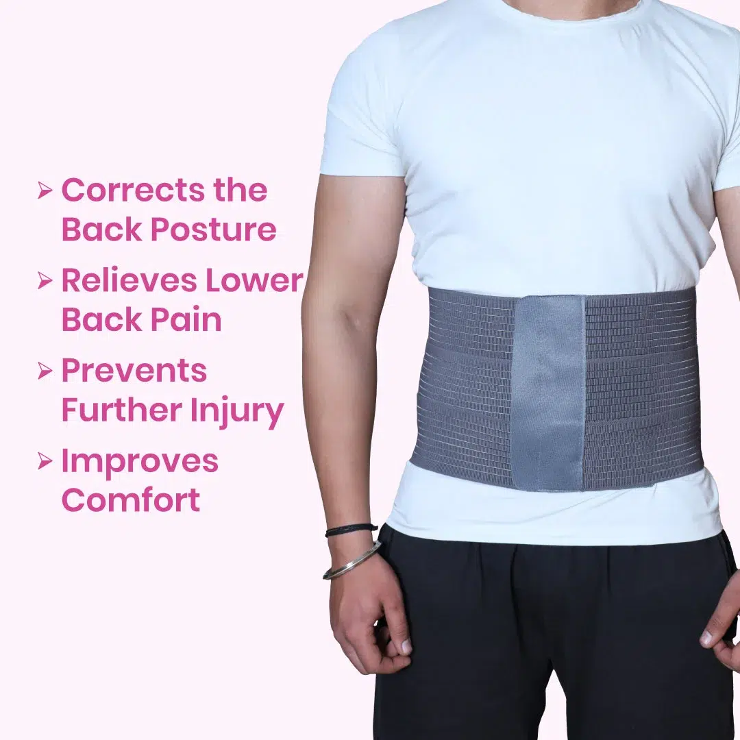 Abdominal Belt, Lower Back Pain Relief For Men And Women - Grey - Attivo